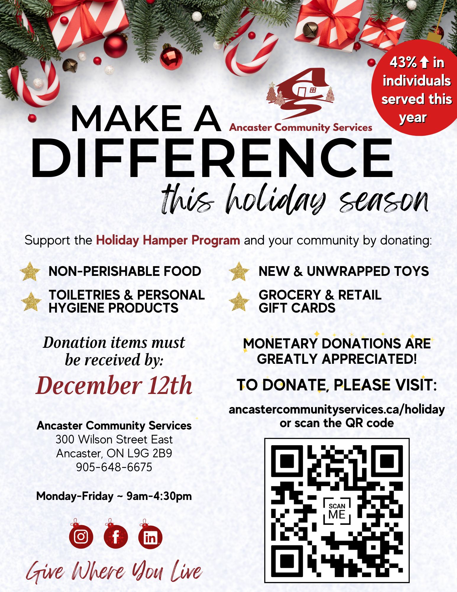 Holiday Assistance Campaign - Ancaster Community Services